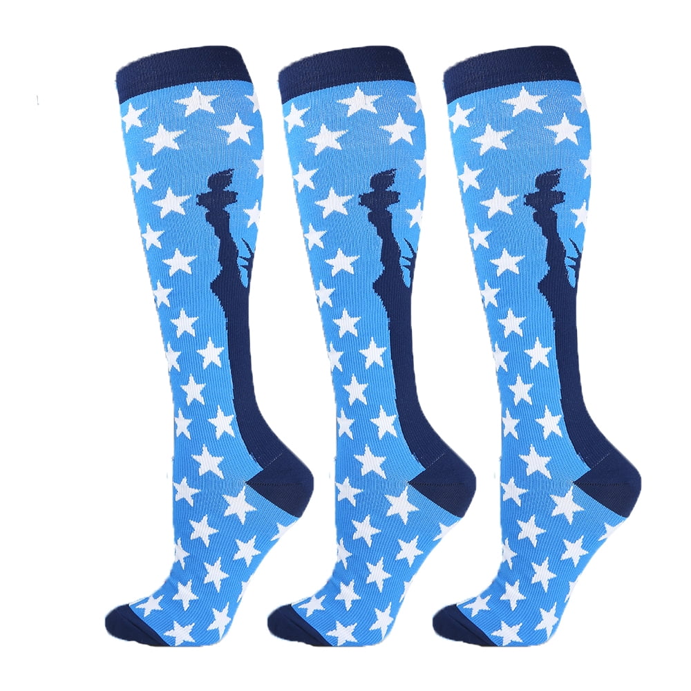 3 Pairs Medical Sport Compression Socks - 15-20mmhg Graduated Knee-High ...