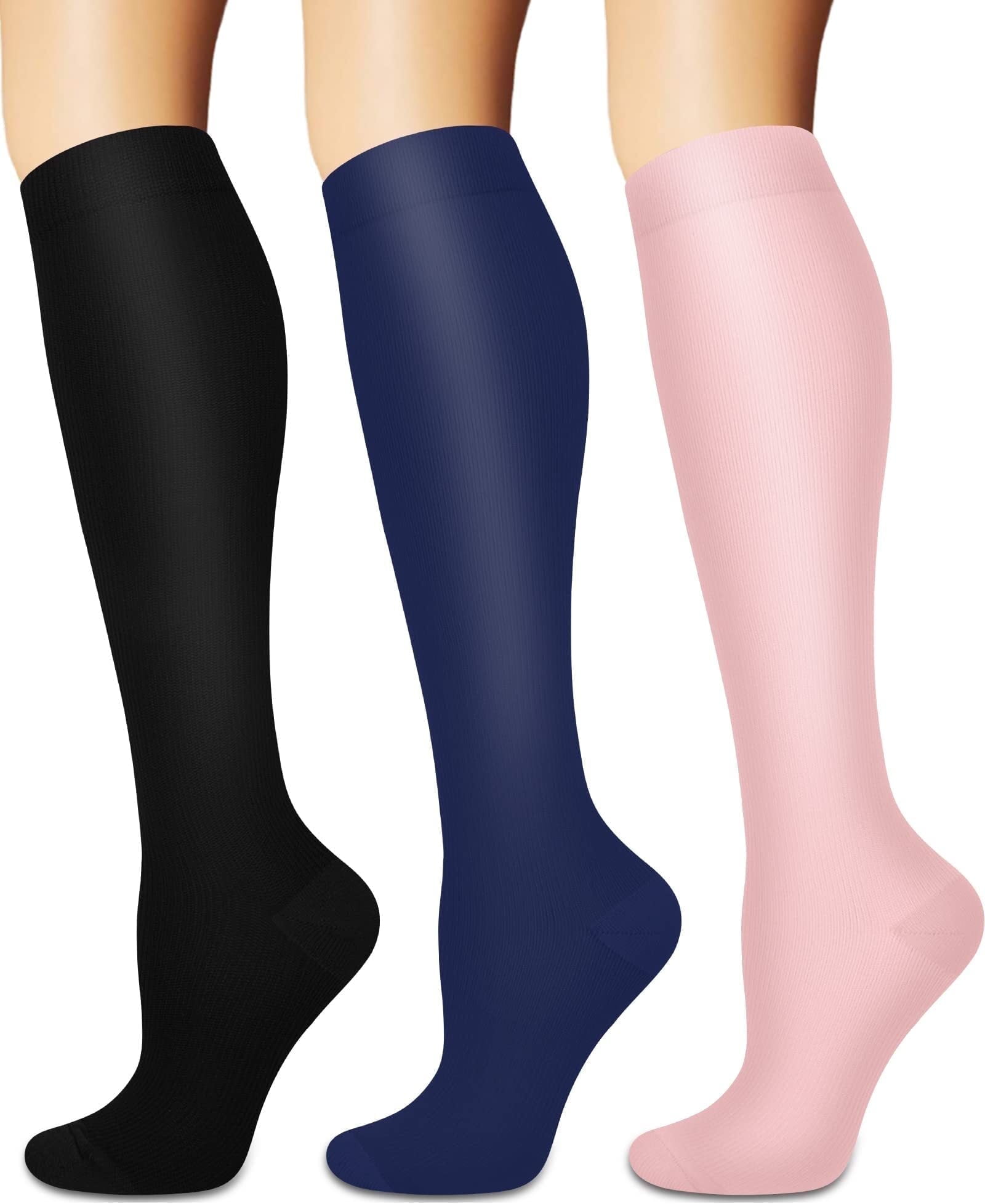 Genovega Medical-Grade Compression Socks, 15-20mmHg Knee-High Support ...