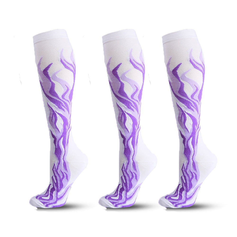 3 Pairs Medical Sport Compression Socks - 15-20mmhg Graduated Knee-High ...