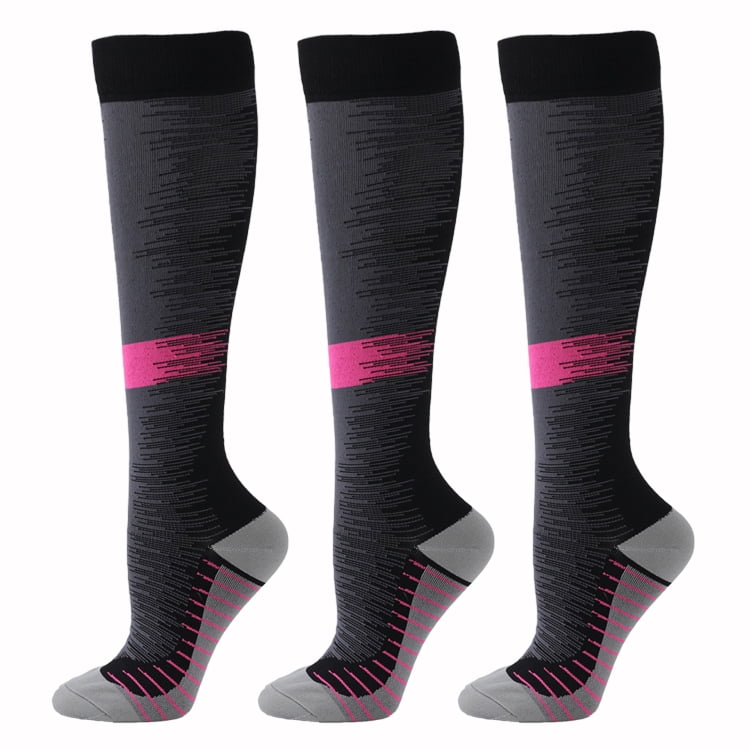 3 Pairs Medical Sport Compression Socks - 15-20mmhg Graduated Knee-High ...