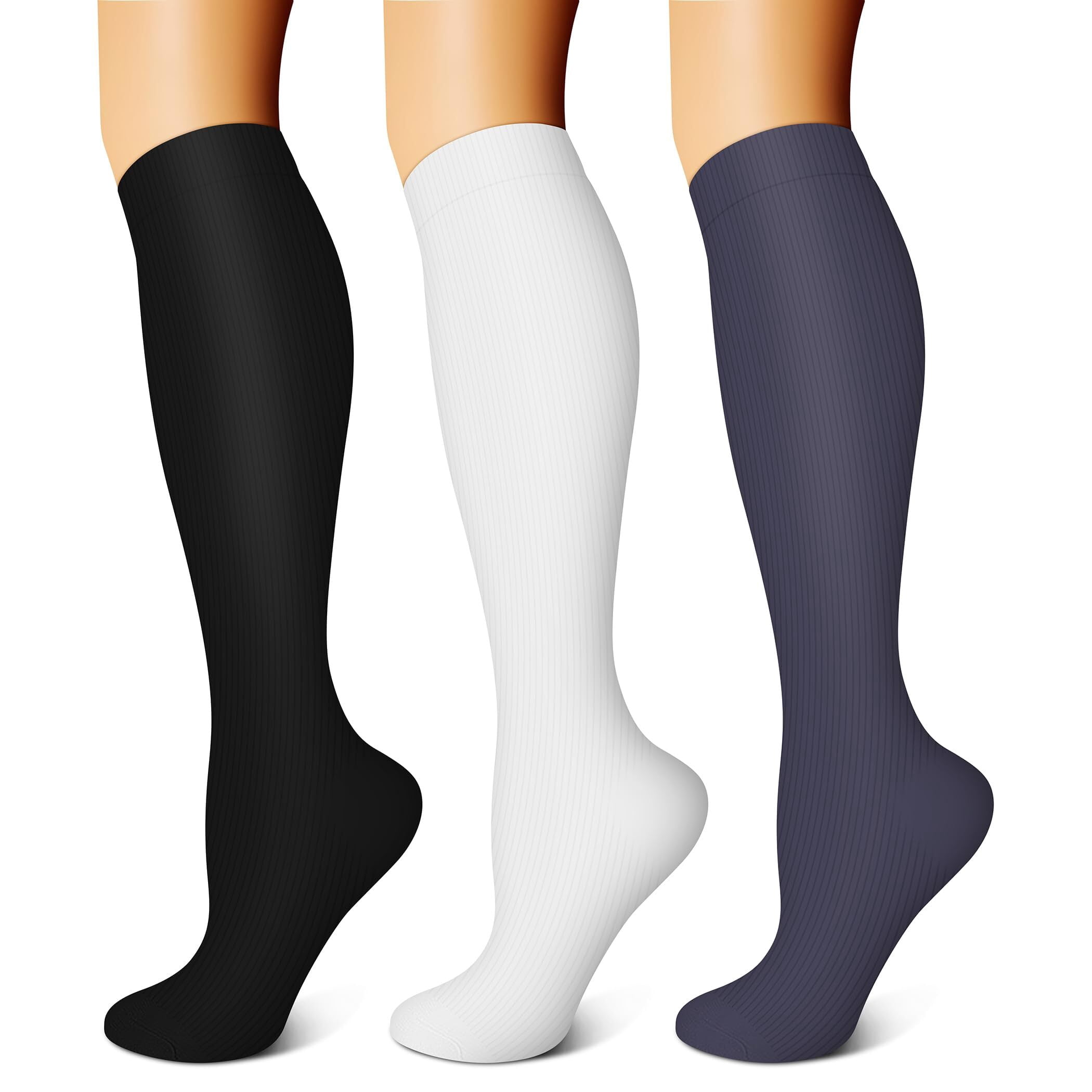 3 Pairs Medical Sport Copper Compression Socks With Anti-slip Silicone ...