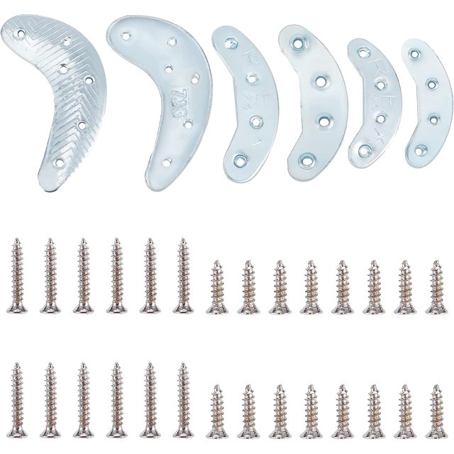 3 Pairs Metal Heel Plates Heel Replacement Plates with Screw Nails ...