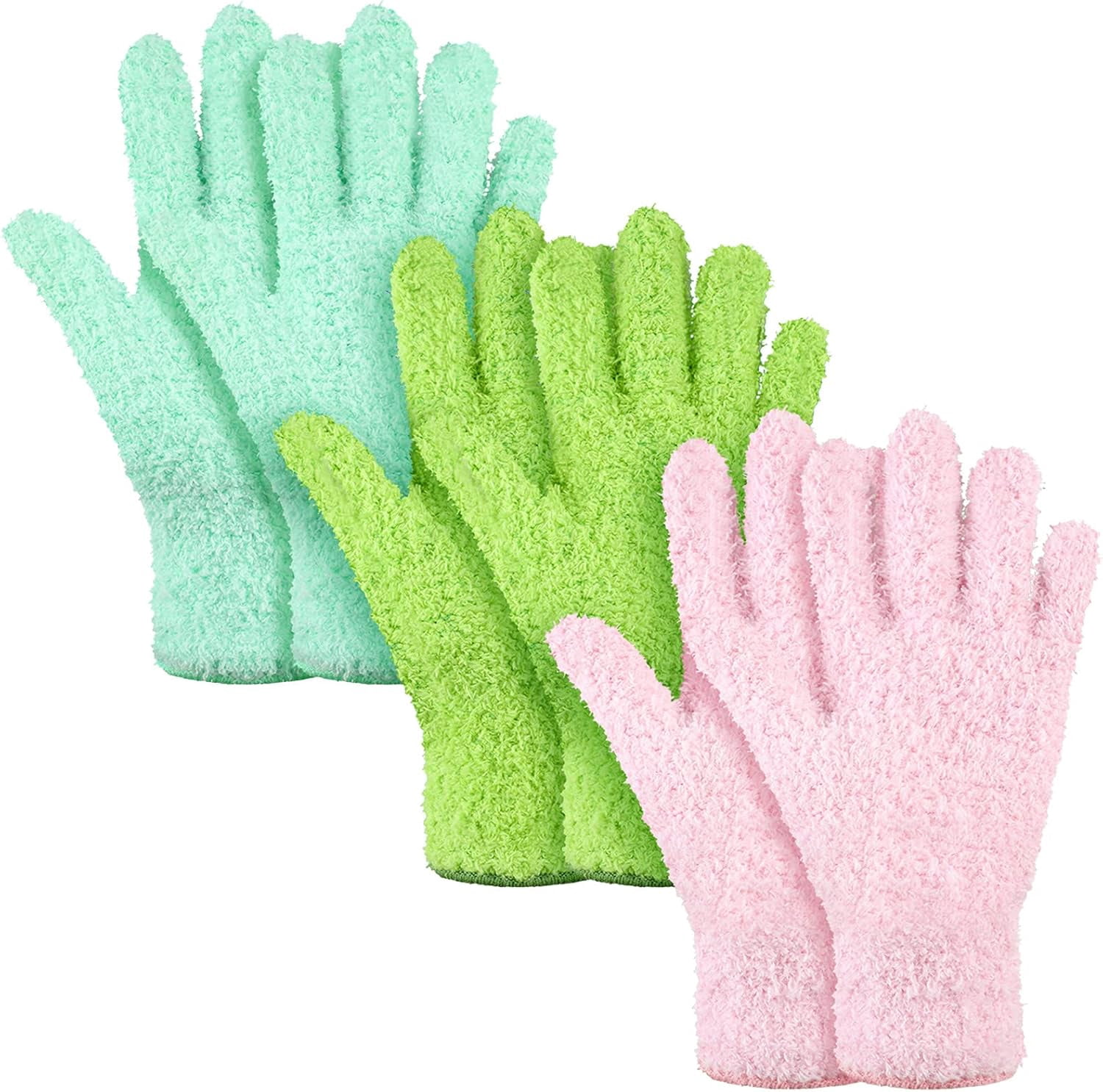 3 Pairs Microfiber Plant Dusting Gloves Leaf Cleaning Gloves for Indoor ...