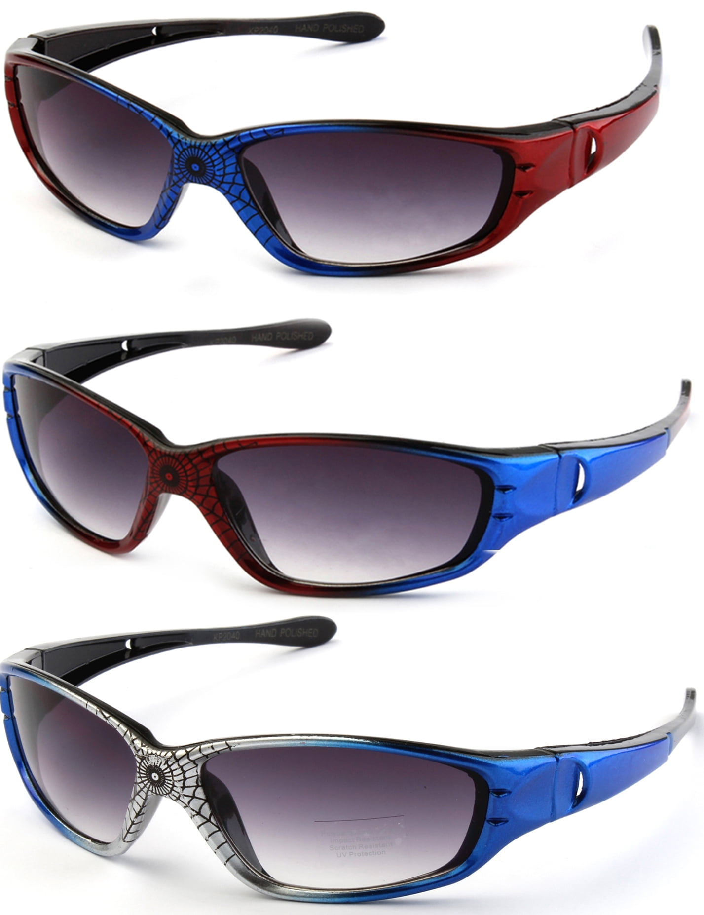 Newbee Fashion Spidey Kids Boys Wrap Around Spider Web Sunglasses, Two ...