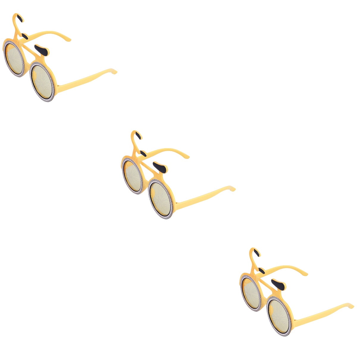 3 Pairs Novelty Eyewear Fancy Dress Prop Glasses Banquet Yellow ...