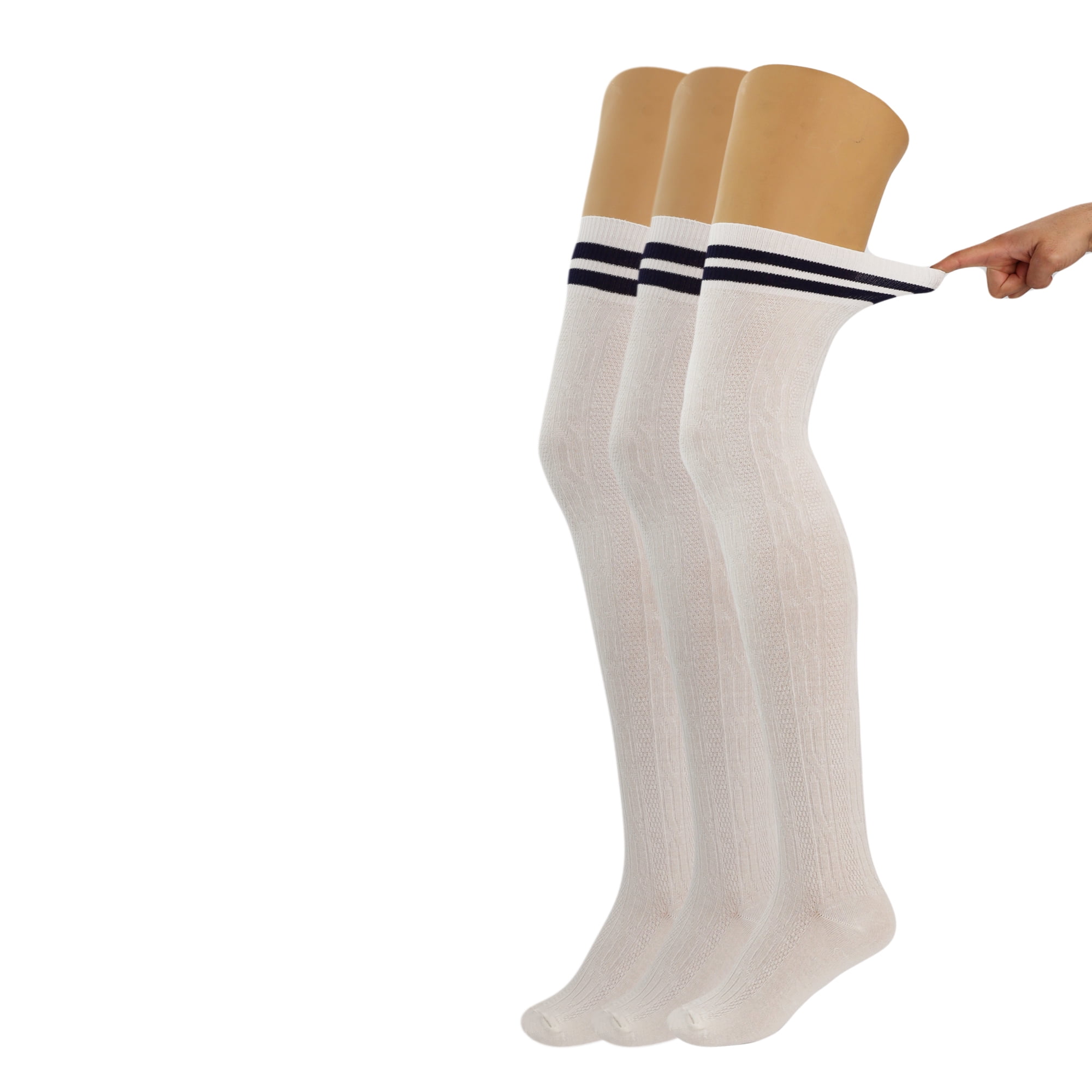 3 Pairs Over The Knee Thigh High Socks Warm Stocking Women Boot Socks ...