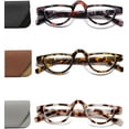 3 Pairs Plastic Retro Half Moon Frame Reading Glasses Lightweight ...