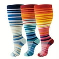 3 Pairs Plus Size Compression Socks for Women & Men - Wide Calf Extra ...