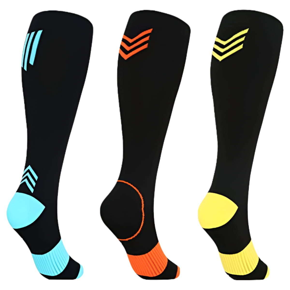 3 Pairs Plus size compression socks wide calf women men knee high 20-30 ...