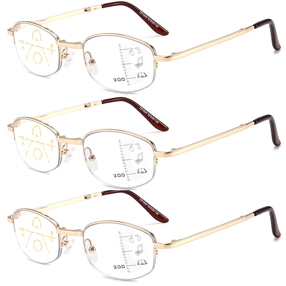 3 Pairs Progressive Multi-Focus Reading Glasses Folding Portable ...