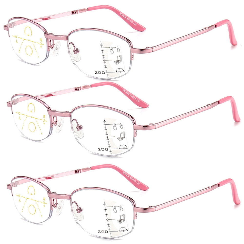 3 Pairs Progressive Multi-Focus Reading Glasses Folding Portable ...