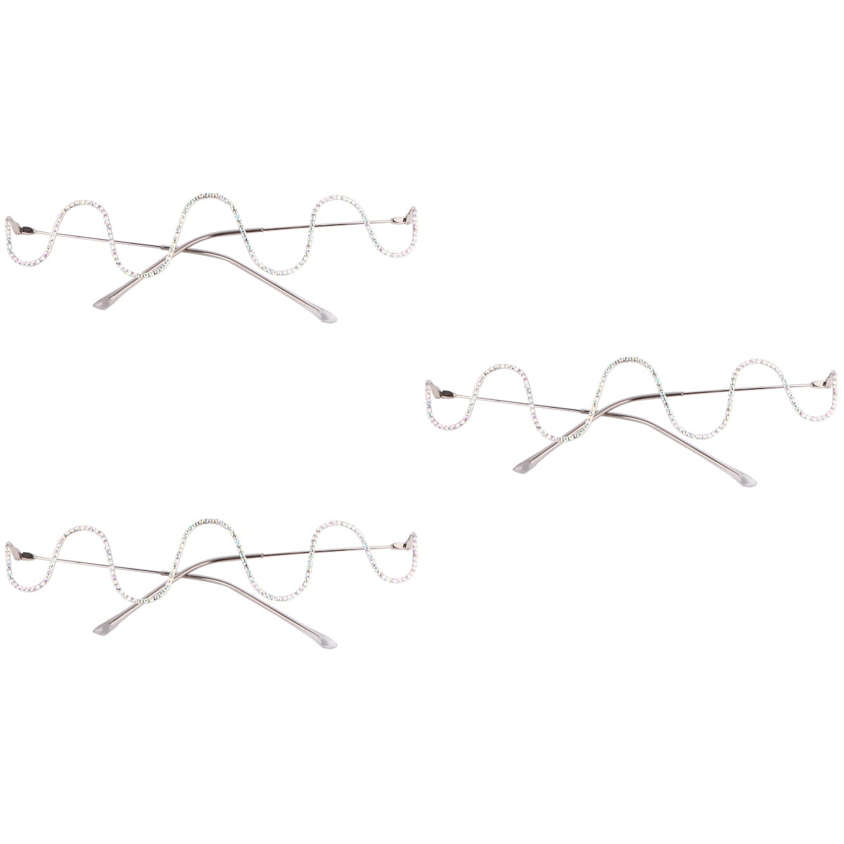 3 Pairs Prop Glasses Decorative Star Sunglass Miss Man Silver - Walmart.com