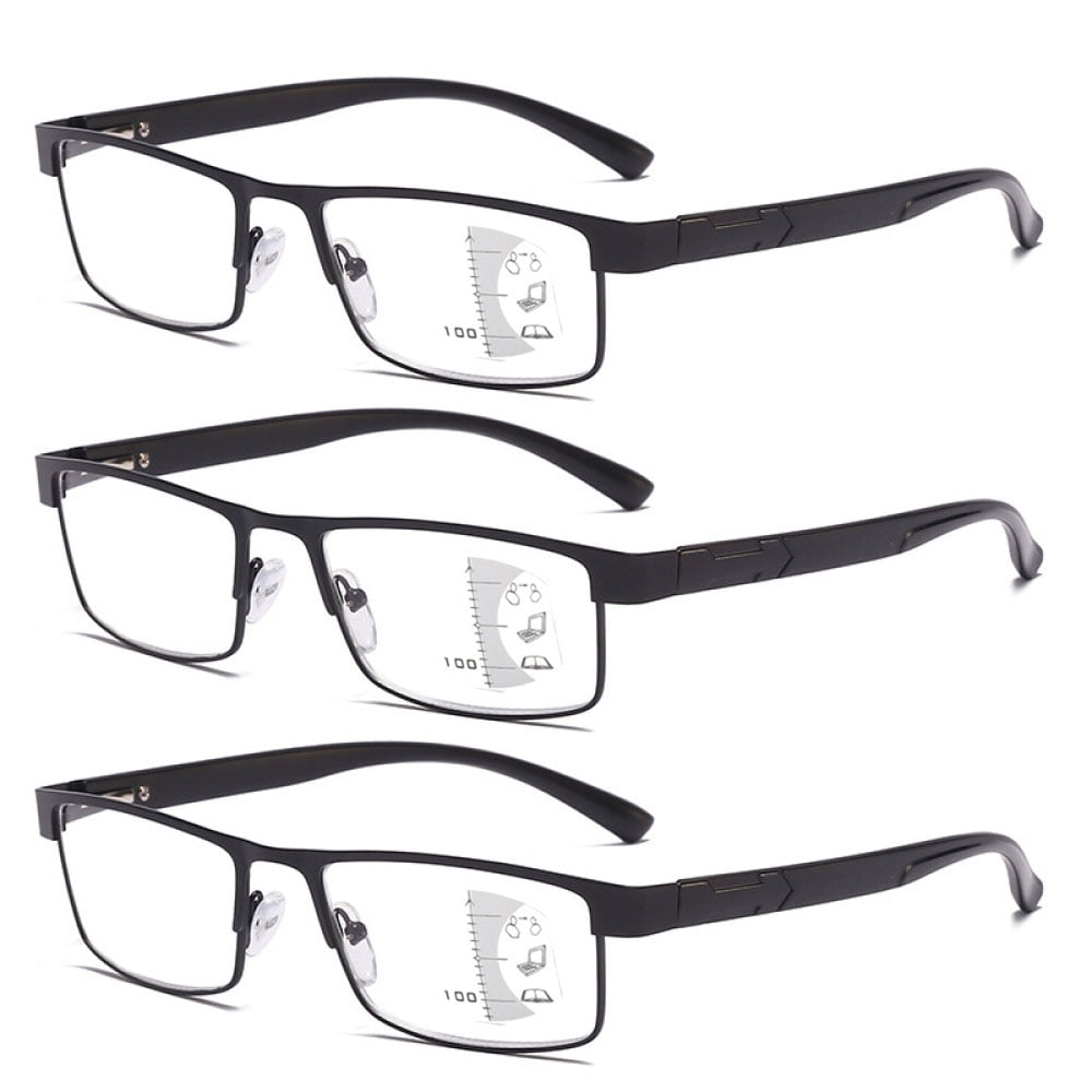 3 Pairs of Rectangular Classic Business Progressive Reading Glasses 1. ...