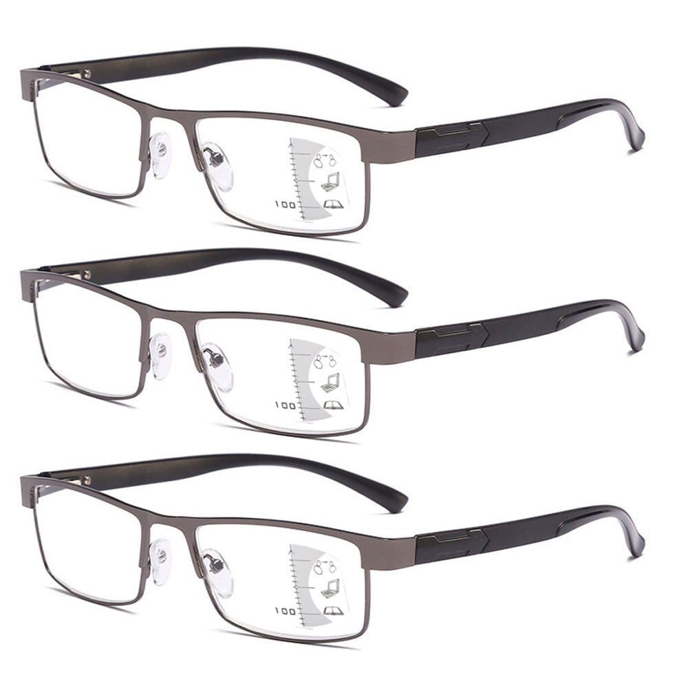 3 Pairs Of Rectangular Classic Business Progressive Reading Glasses 3