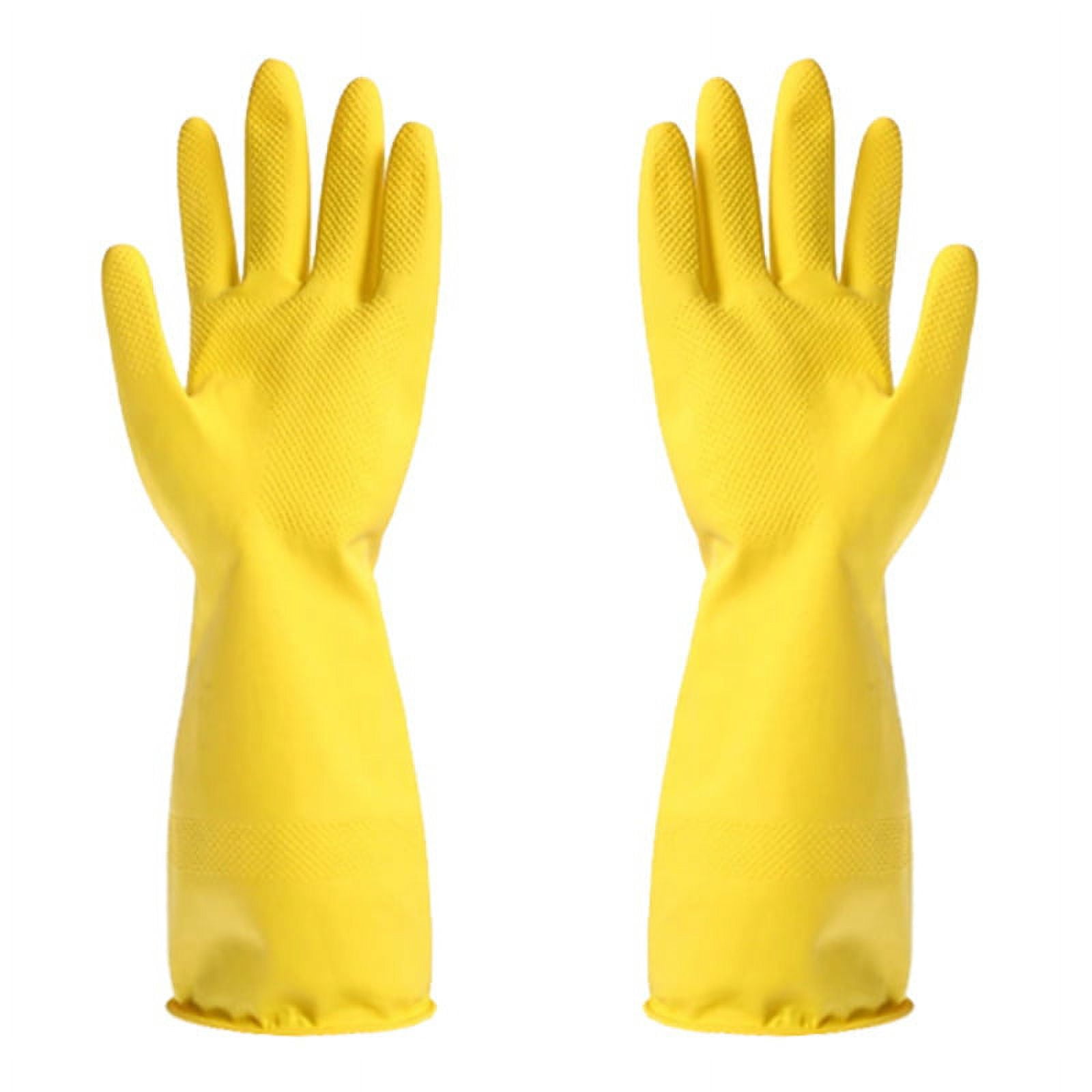 3 Pairs Reusable Household Gloves, Rubber DishWashing Gloves, Extra ... 3 Pairs Reusable Household Gloves, Rubber DishWashing Gloves, Extra ...