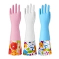 3 Pairs Rubber Cleaning Gloves Household Kitchen Dishwashing With ...