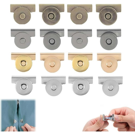 3 Pairs Seamless Magnetic Buckle Clasp for Bags Clip-On Magnetic ...