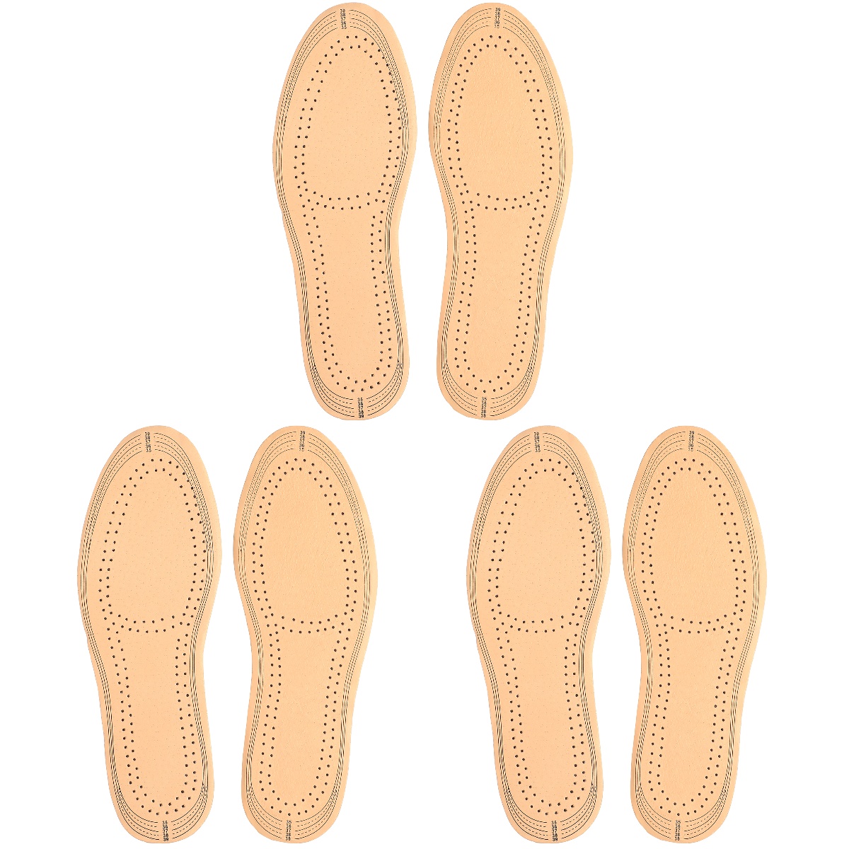 3 Pairs Shoe Inserts Leather Grip Pad Insole Insoles for Men Women Feet ...