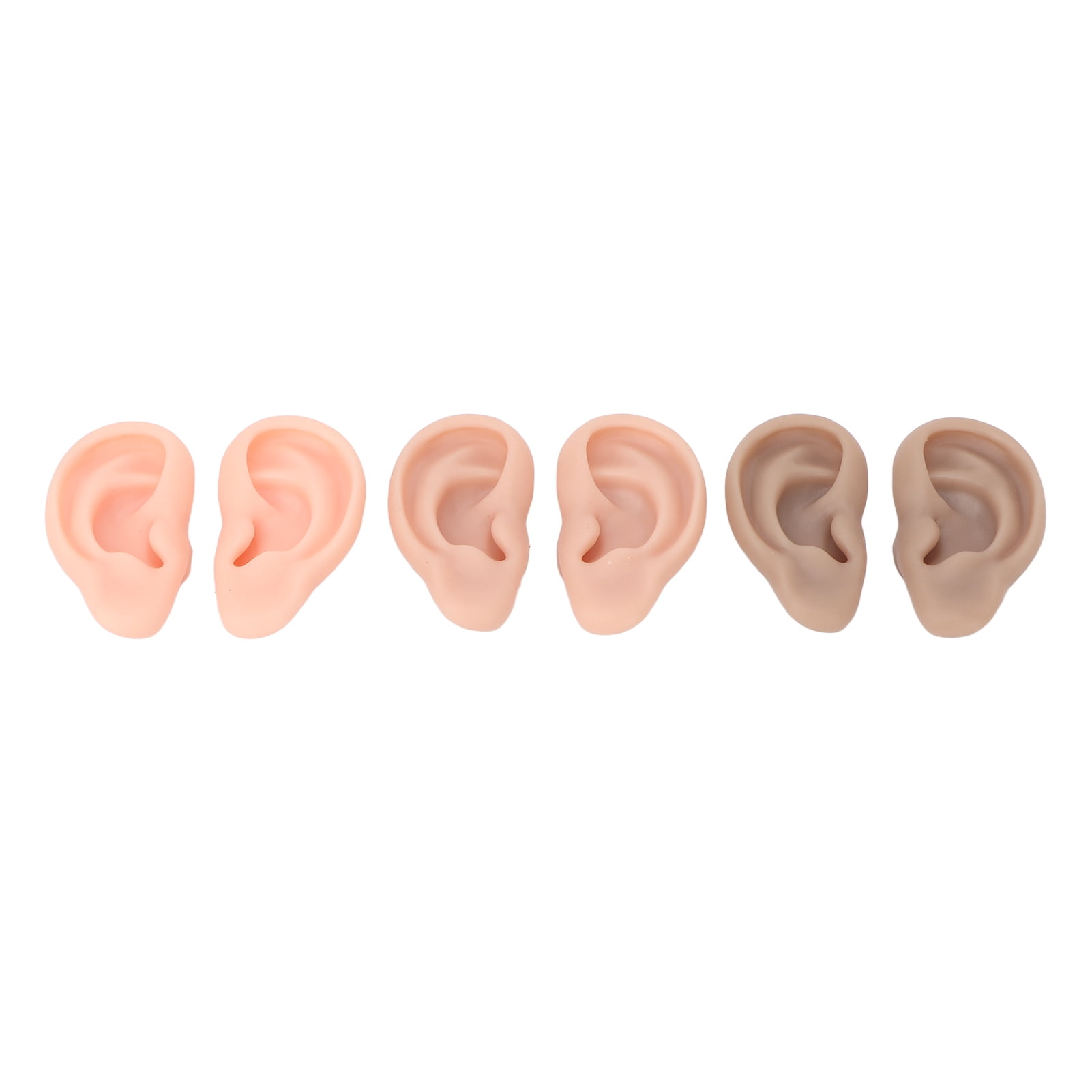 3 Pairs Silicone Ear Model Soft Flexible Ears 3 Colors Artificial ...