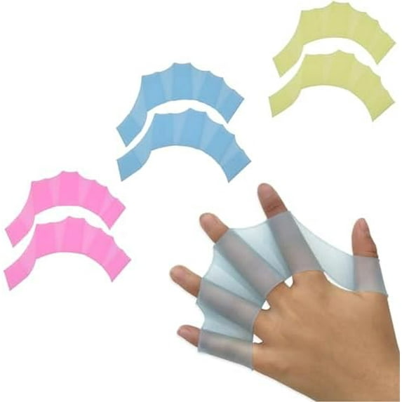 3 Pairs Silicone Swimming Hand Webbed Silicone Swim Gear Fins Hand ...