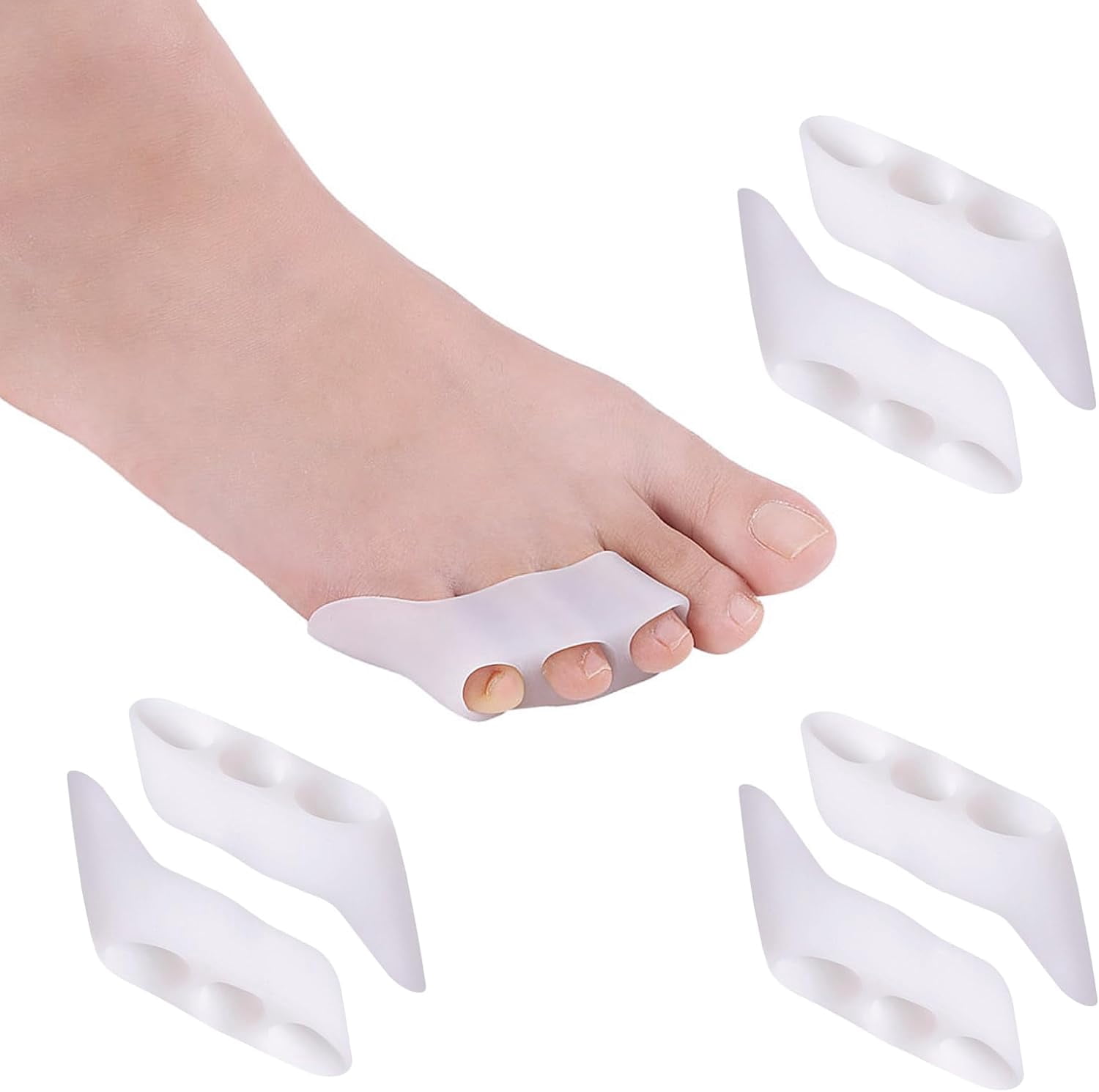 3 Pairs Silicone Toe Separators, Tailors Bunion Corrector, Little Toe ...