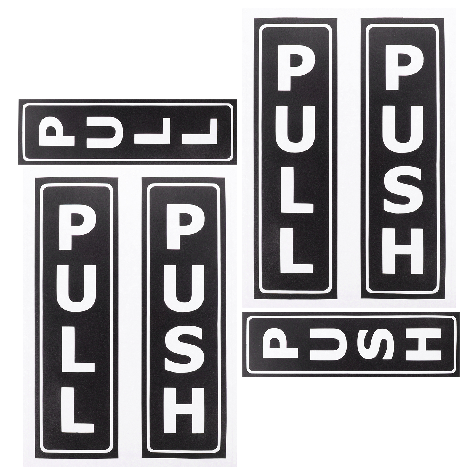 MOKKHNB Push Pull Door Decals 6 Pcs for Interior Doors in 13.00X4.00X0 ...