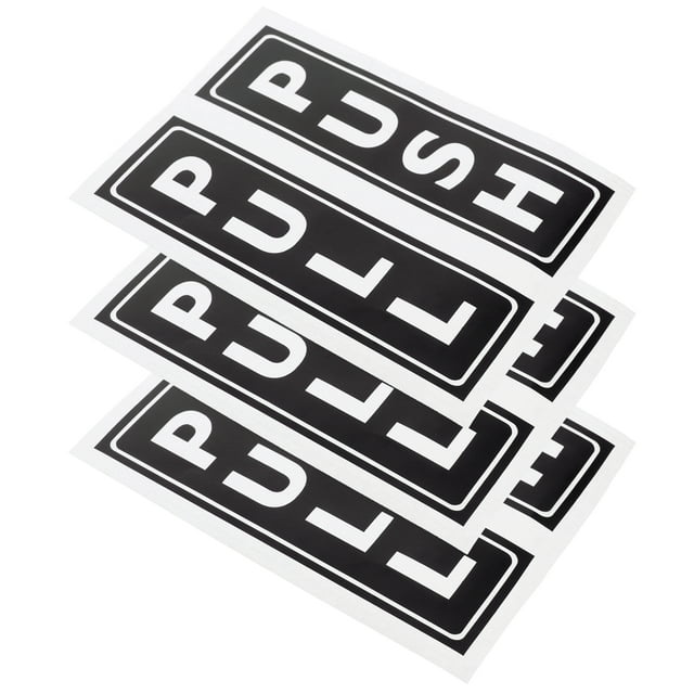 3 Pairs Sliding Door Logo Sticker Emblems Stickers Pull Push Office ...
