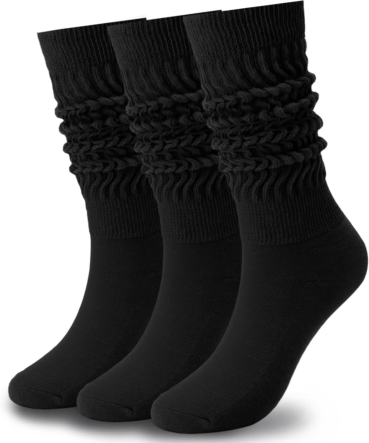 3 Pairs Slouch Socks for Women Size 9-11 Soft Extra Long Scrunch Knee ...