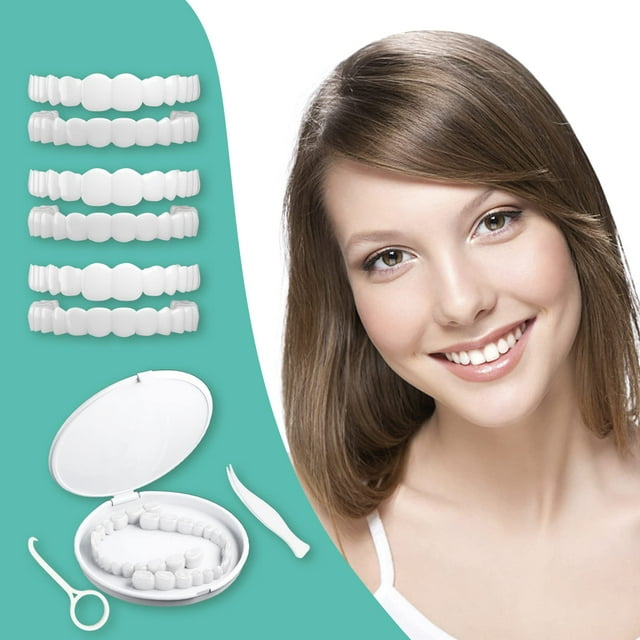 3 Pairs Snap on Veneers Teeth for Women Small, Dentures with Missing ...