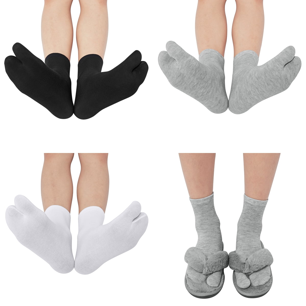 3 Pairs Split Toe Socks Socks Flip Flop Split Toe Wicking Socks for ...