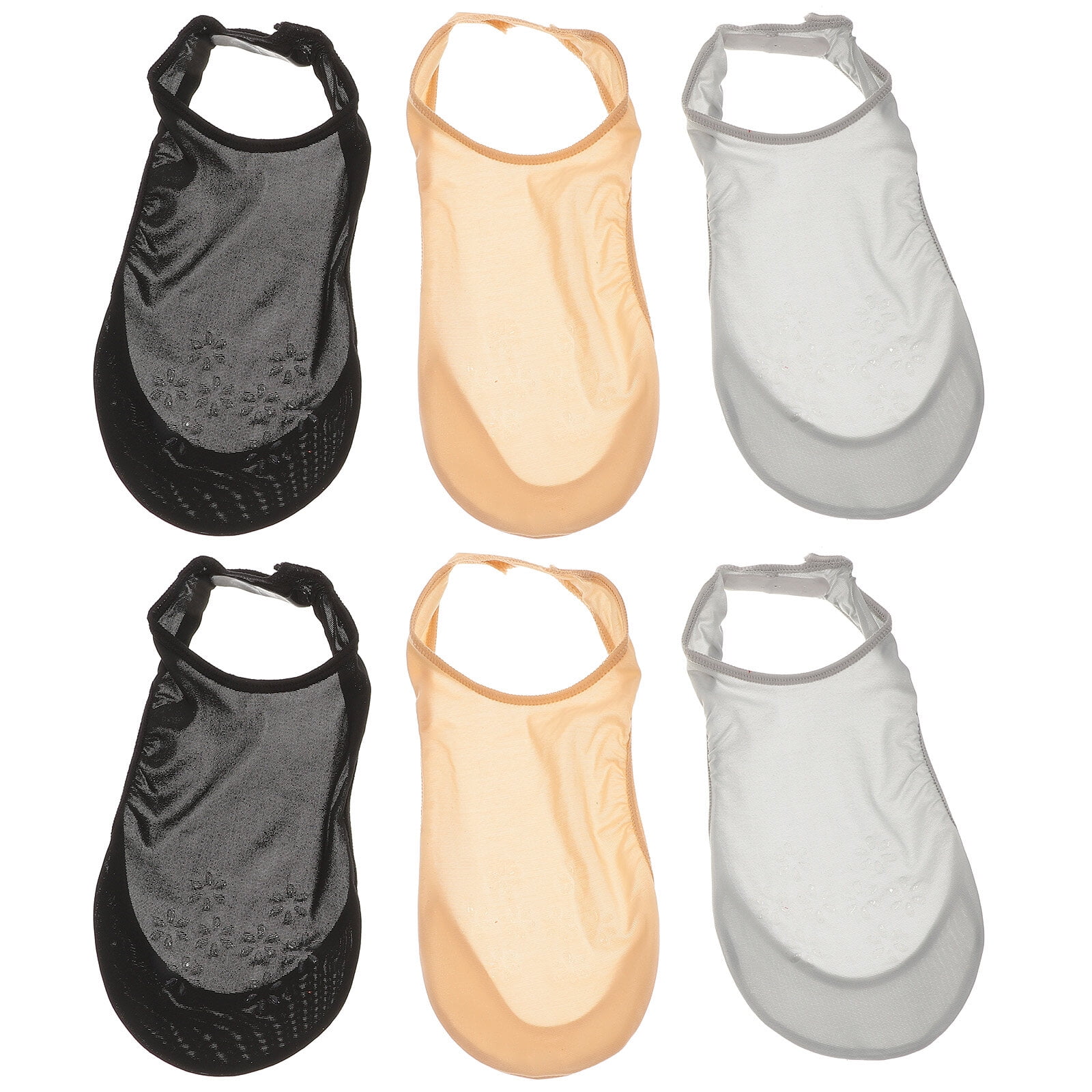 3 Pairs of Stylish Half Palm Socks Shallow-cut Ice Silk Socks Anti-Skid ...