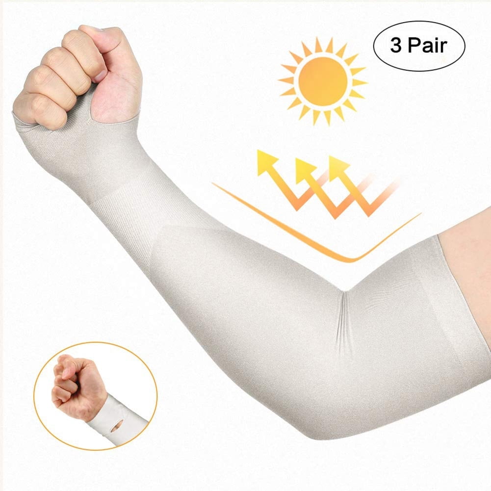3 Pairs Sun Protection Sleeves UV Protection Cooling Sleeves Arm ...