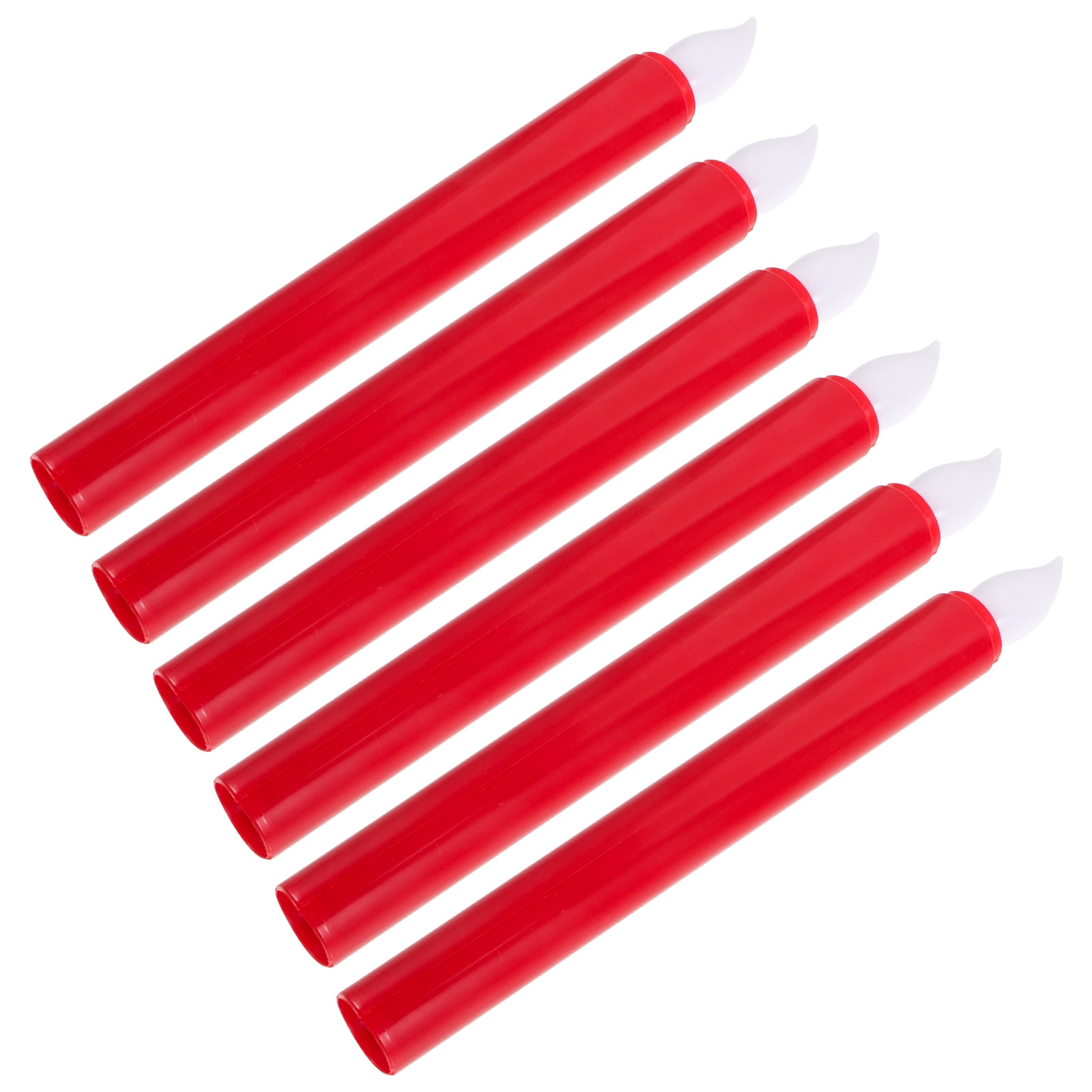 FONDOTIN Decorative Candles Red Abs 3Pairs 8.7X0.9In - Walmart.com