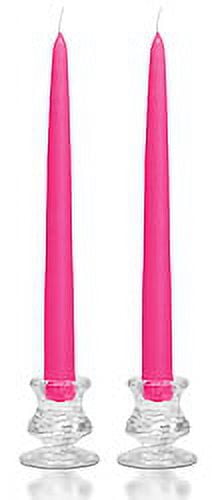 3 Pairs Taper Candles Unscented 8 Inch Hot Pink Tapers .88 in. diameter ...
