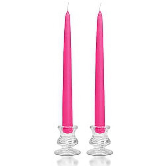 3 Pairs Taper Candles Unscented 8 Inch Hot Pink Tapers .88 in. diameter ...