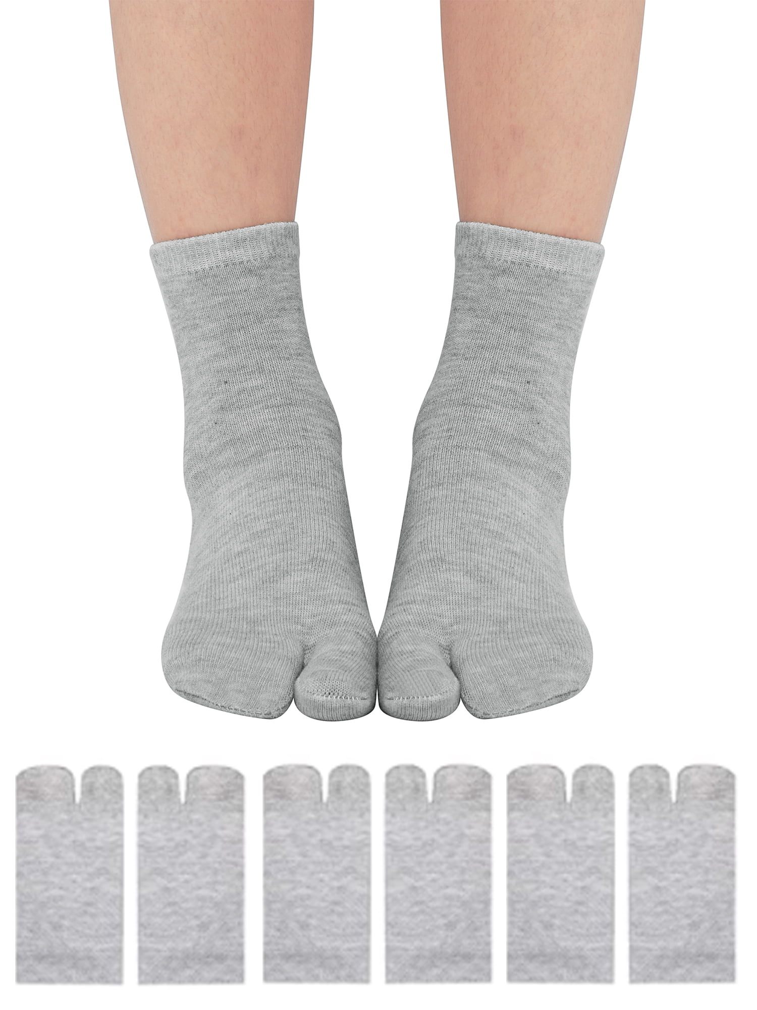 3 Pairs Thick Flip-Flop Mens Toe Socks Crew Ankle Length Toe Socks ...