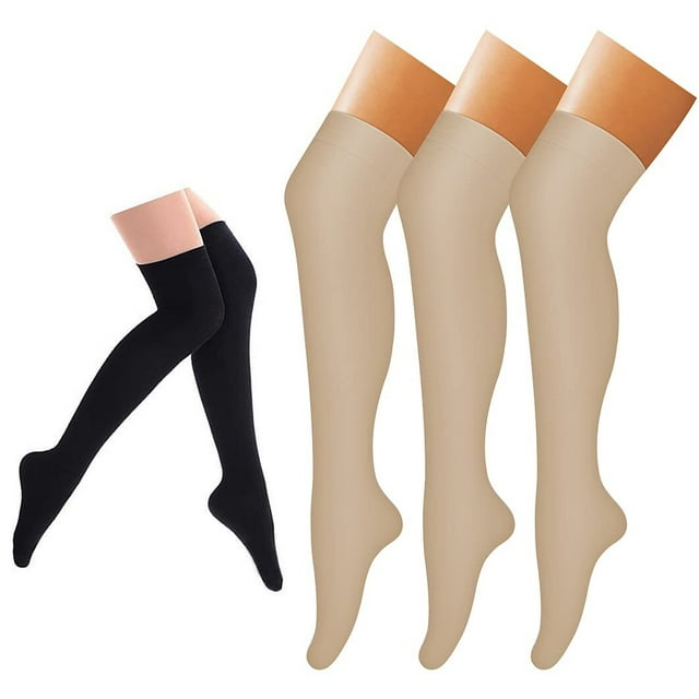 3 Pairs Thigh High Compression Socks for Women and Men Circulation 20 ...