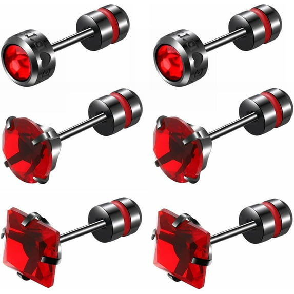 3 Pairs Titanium Screw Back Earrings for Women Men, Hypoallergenic ...