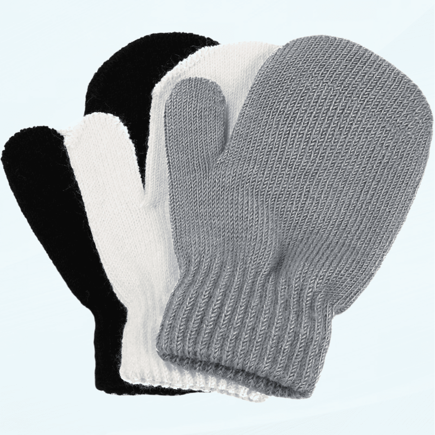 3 Pairs Toddler Magic Stretch Mittens Little Girls Soft Knit Mitten ...