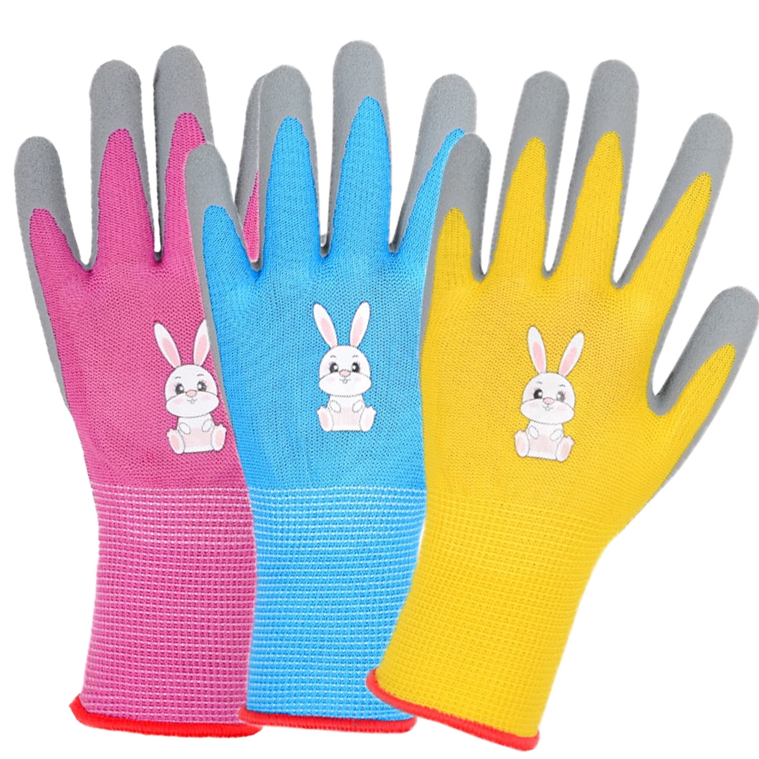 3 Pairs Toddler Work Gloves Ages 5-11, Kids Gardening Gloves for ...