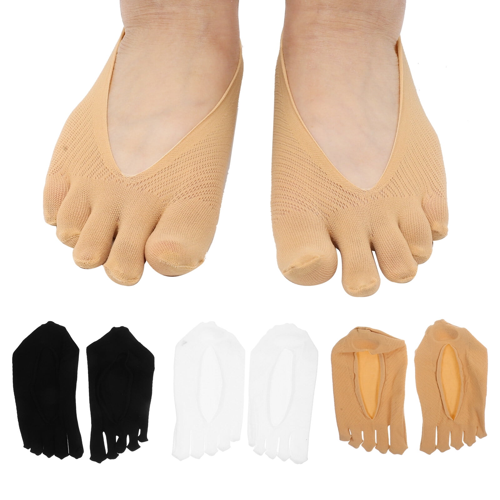 3 Pairs Toe Separate Socks Invisible Women Socks Breathable Toe Socks ...