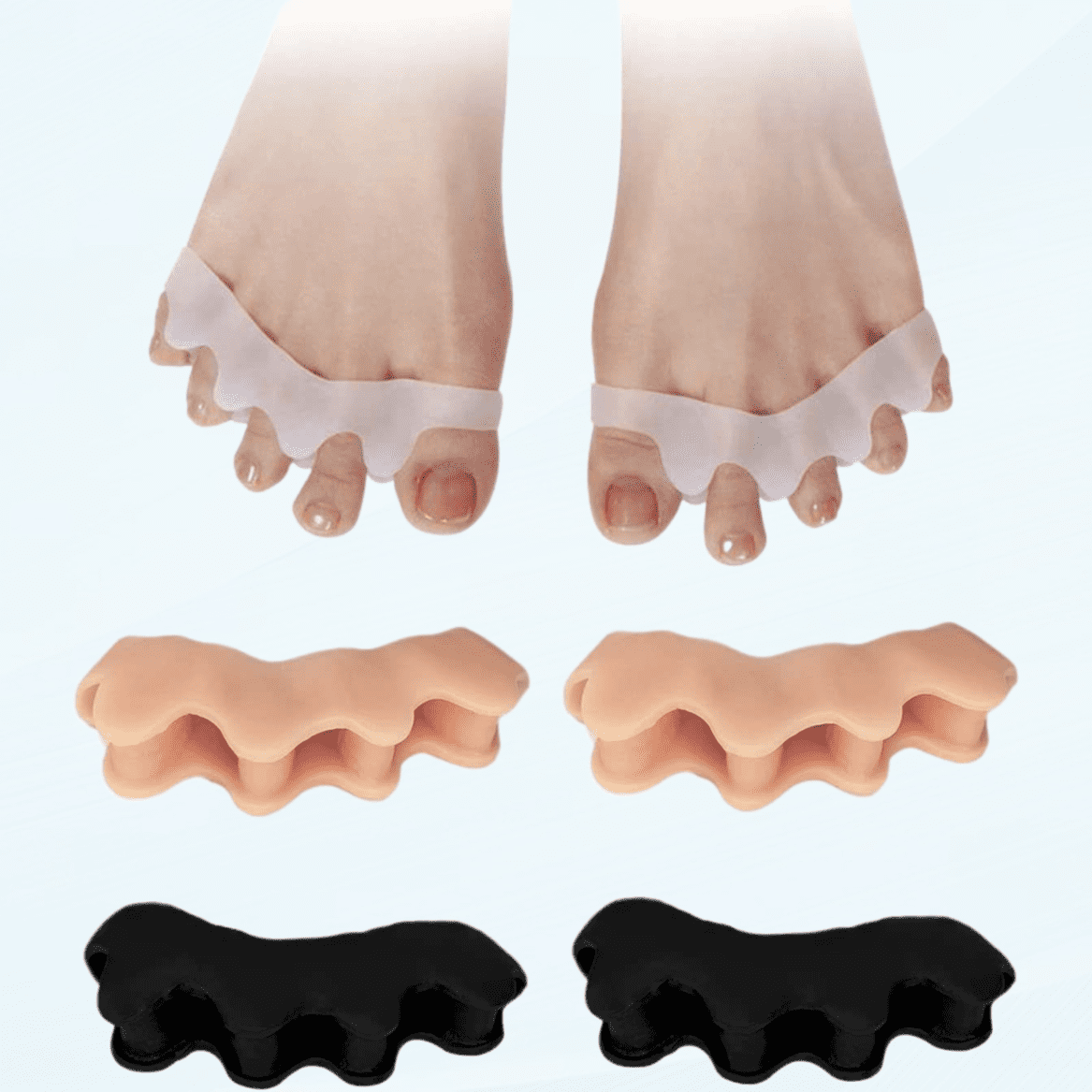 3 Pairs Toe Spacers Soft Gel Toe Separators for Feet Women Men to ...
