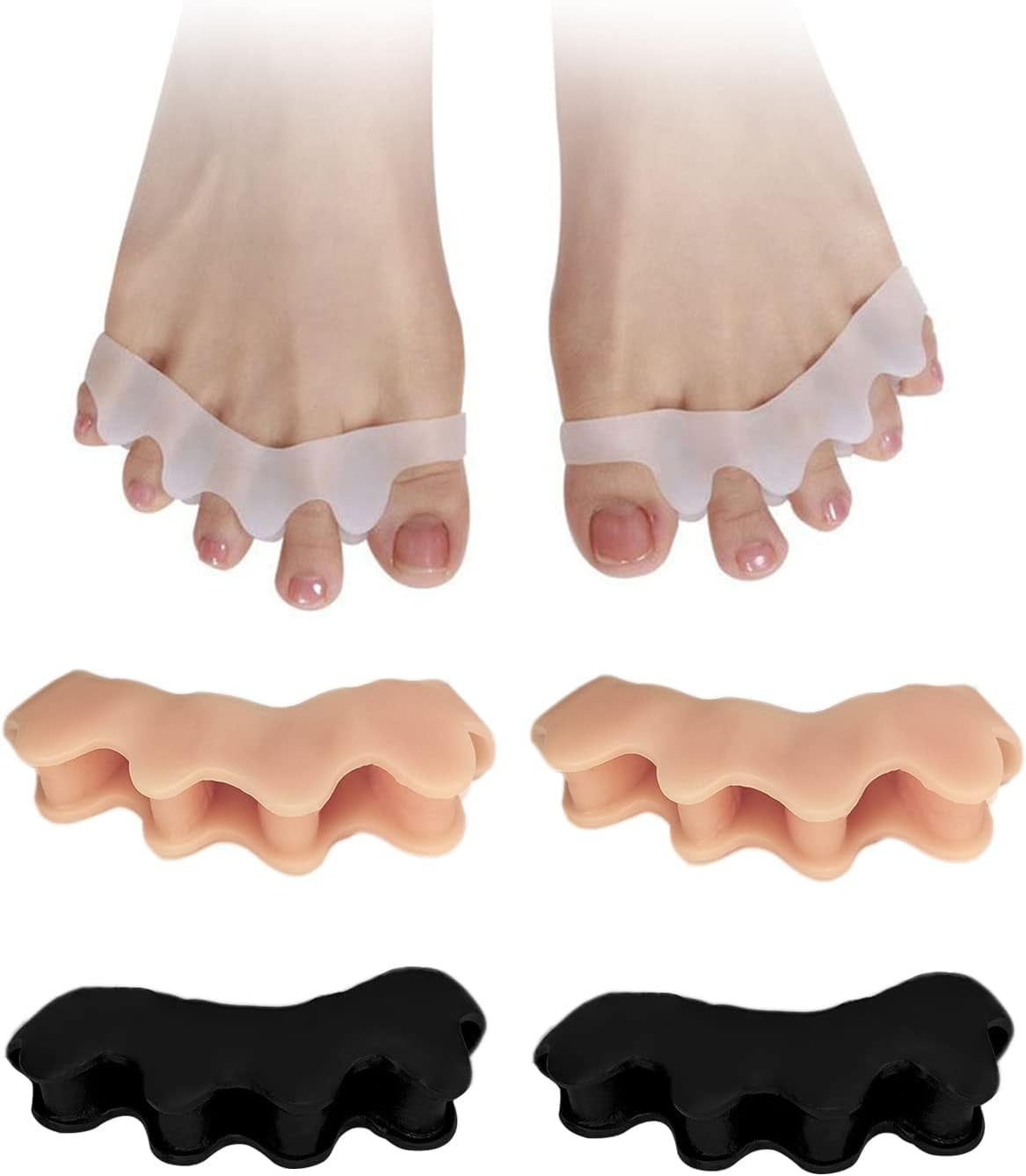 3 Pairs Toe Spacers Soft Gel Toe Separators for Feet Women Men to ...