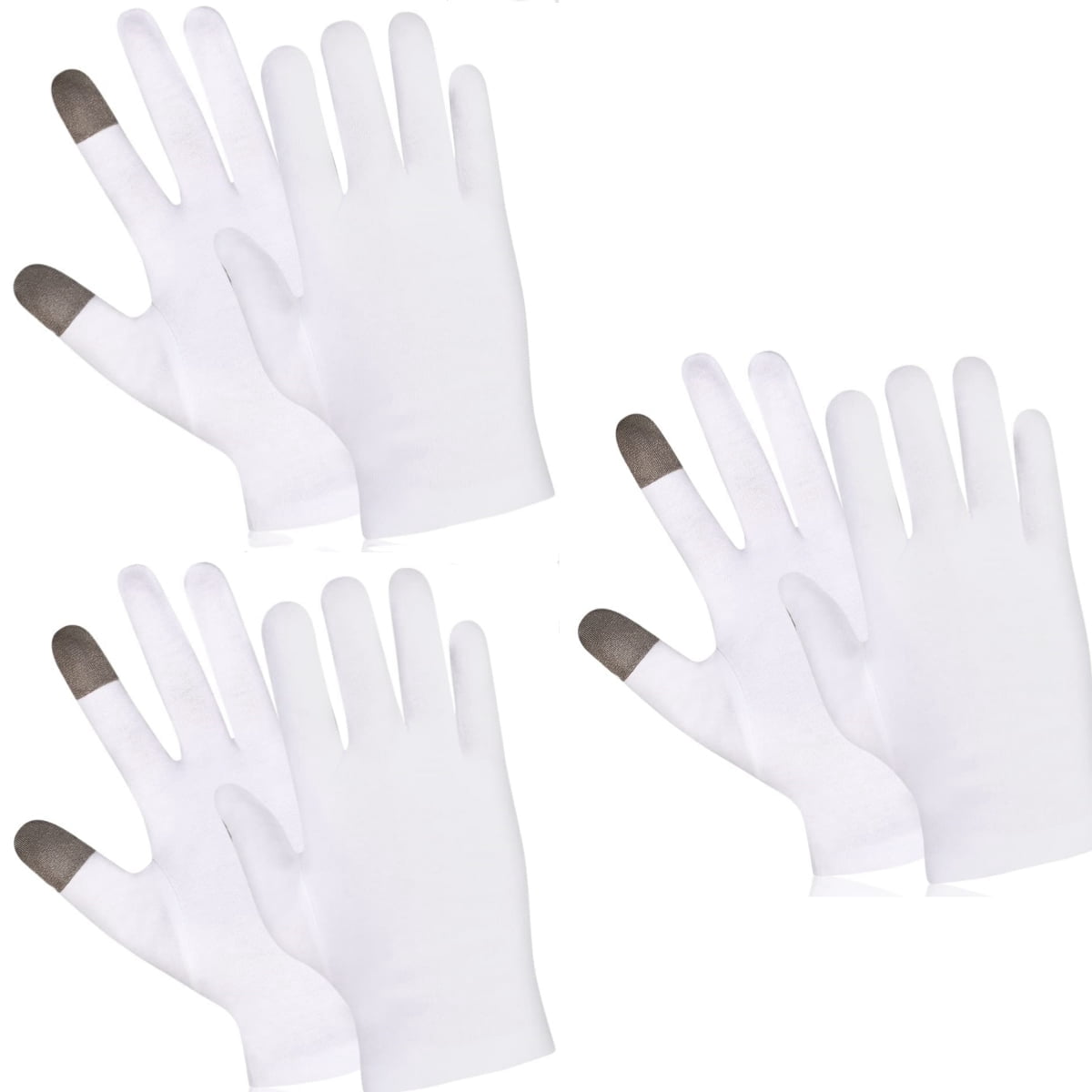 3 Pairs Touch Screen Moisturizing Gloves Cotton Moisturizing Gloves for ...