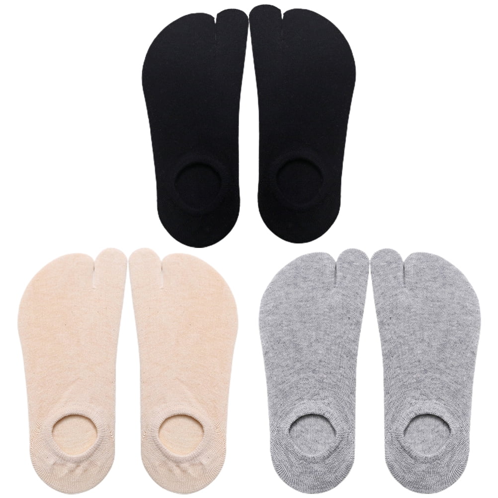 3 Pairs Two Toe No Show Socks Short Toes Separate Women' Summer Womens ...