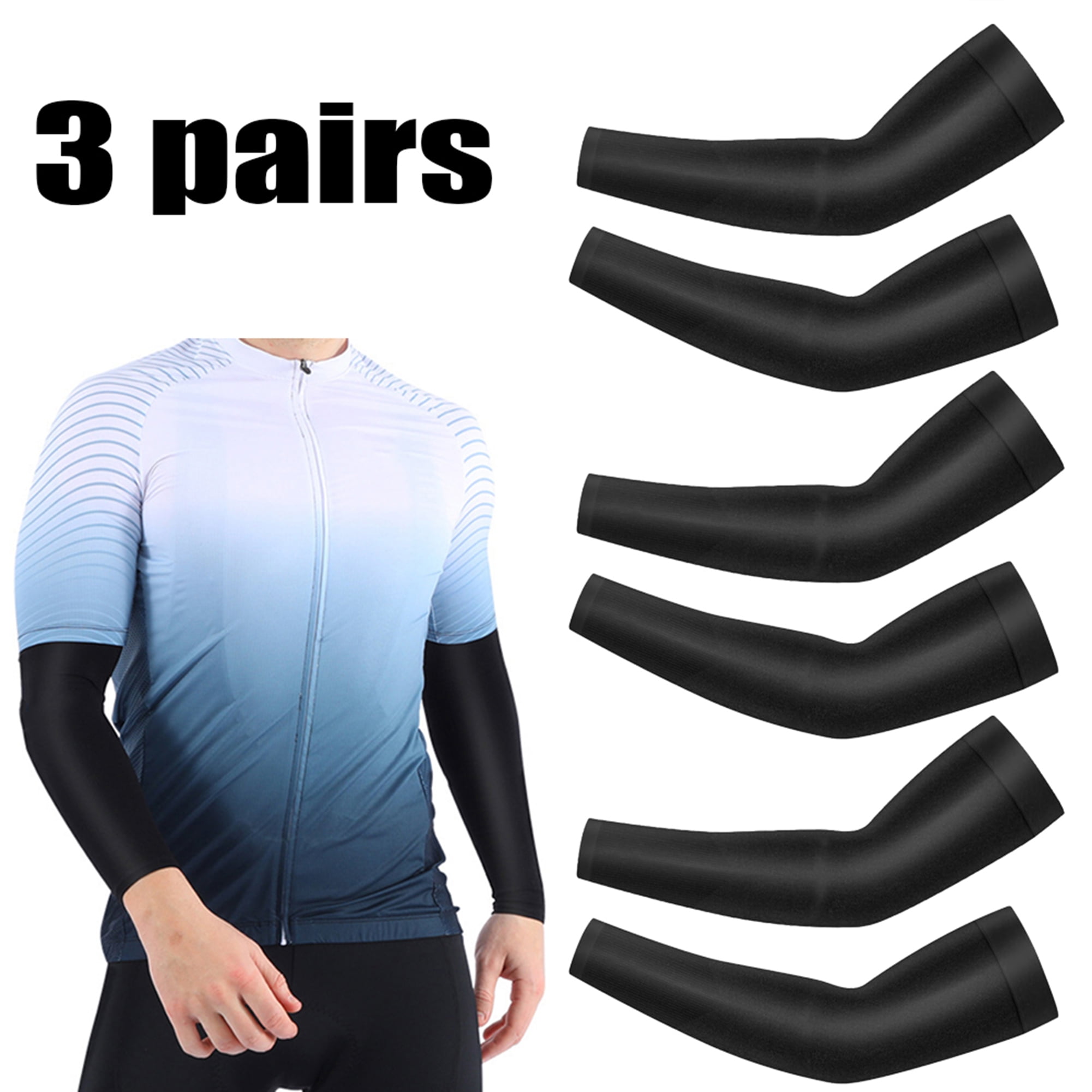 3 Pairs UV Protection Cooling Arm Sleeves Sun Protection Breathable for ...