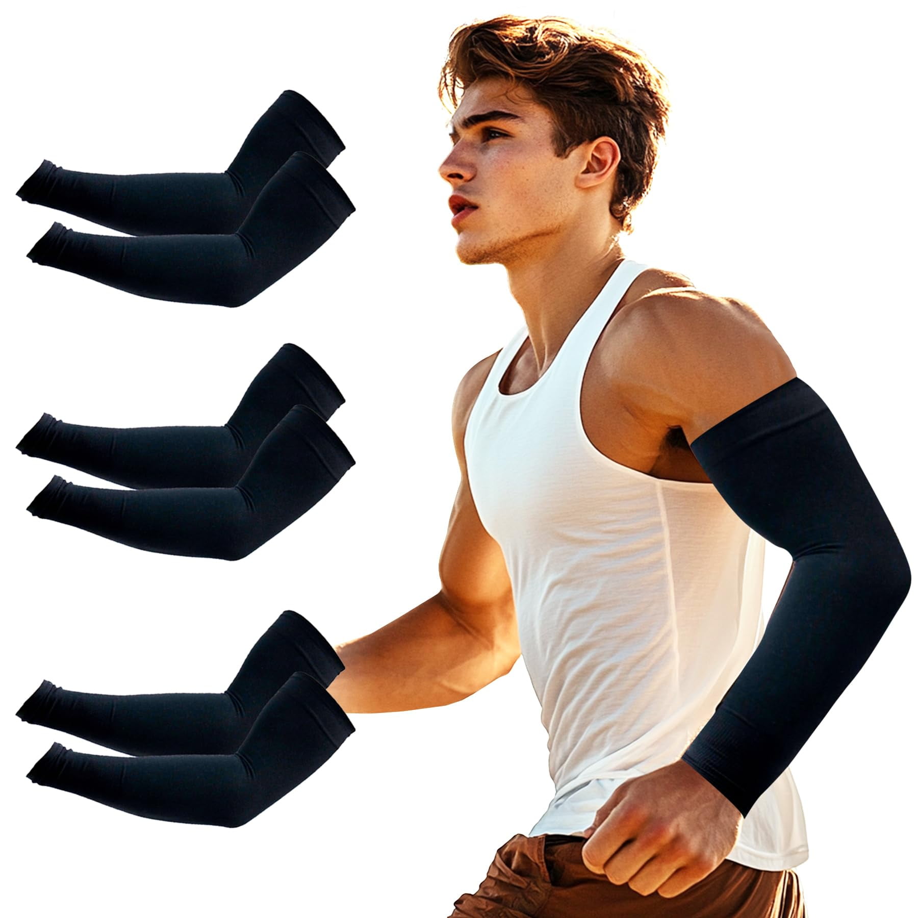 3 Pairs UV Protection Cooling Arm Sleeves for Men and Women UPF 50 Sun ...