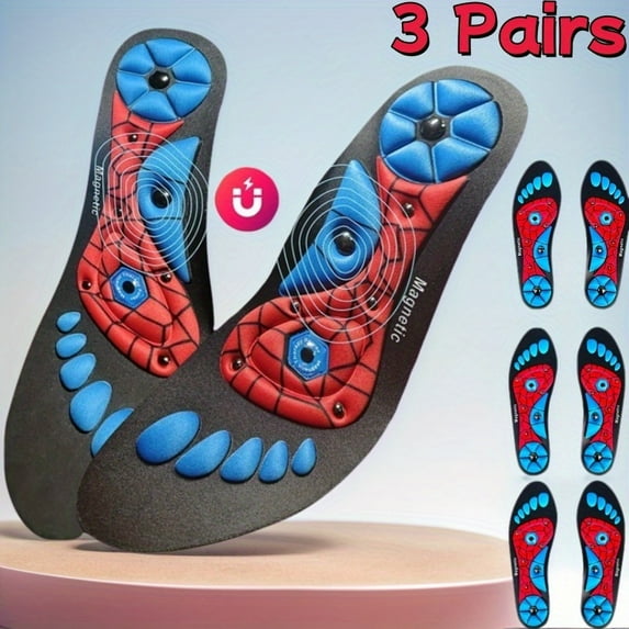 3 Pairs Upgraded Acupoint Massage Arch Support Insoles - High-Elastic ...