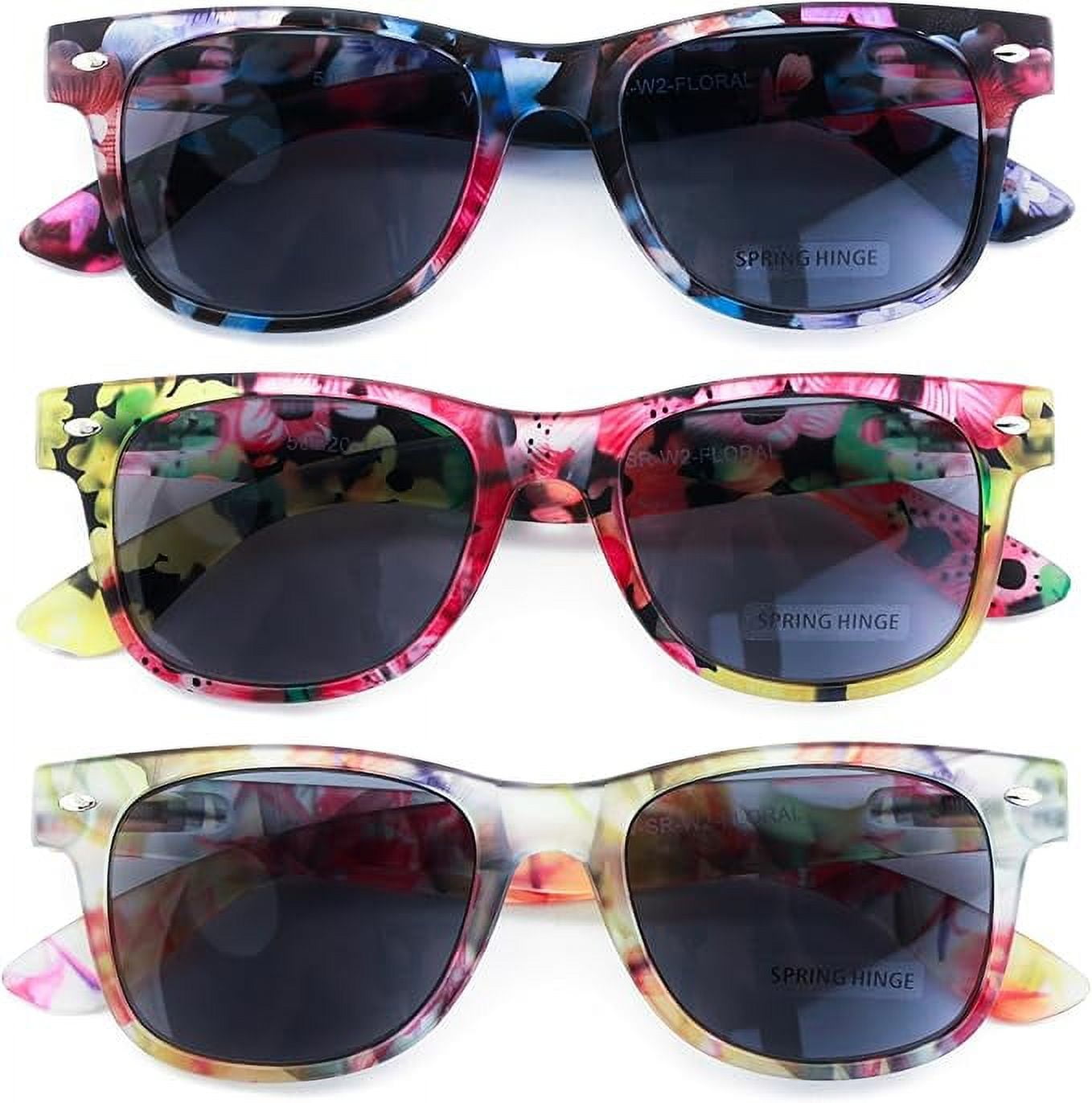 3 Pairs Women Floral Mosaic Print Comfortable Classic Reading ...