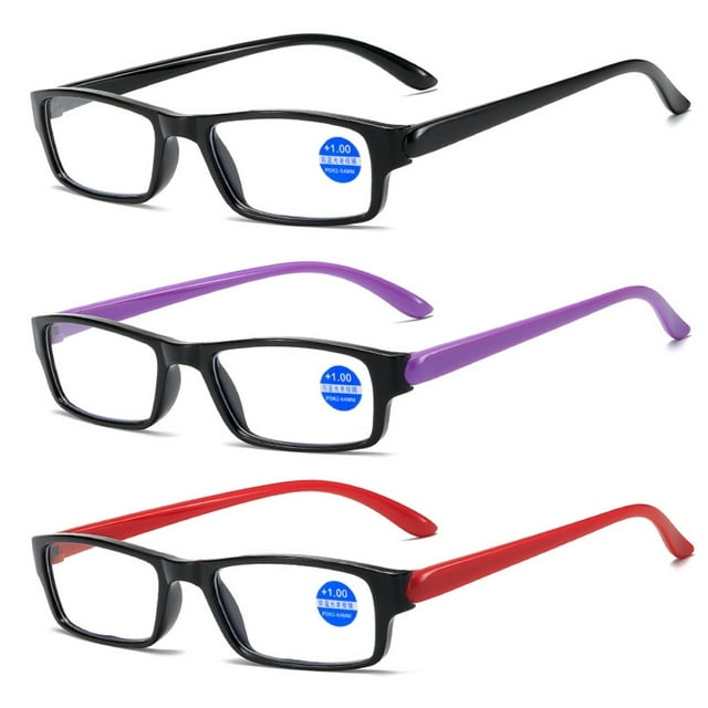 3 Pairs Womens Mens Rectangular Reading Glasses Fashion Computer ...